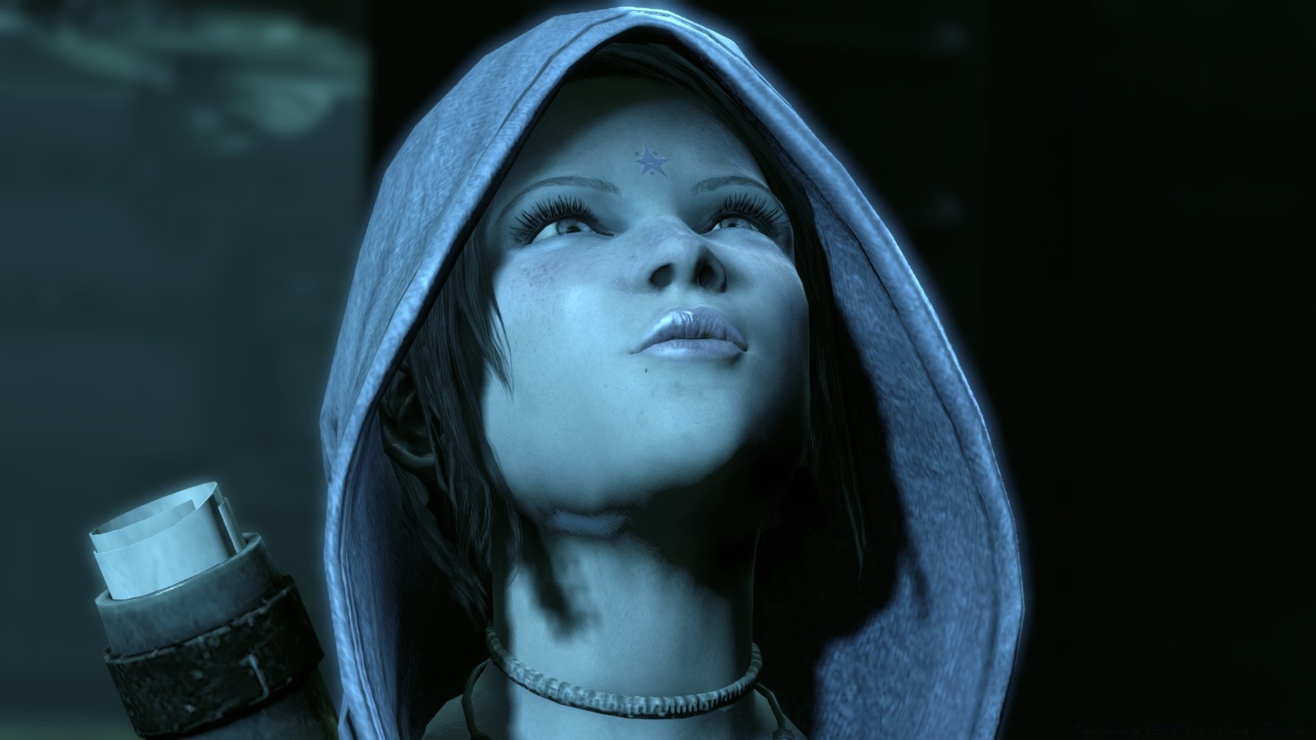 Doncella héroe de la película de dibujos animados en la capucha ...